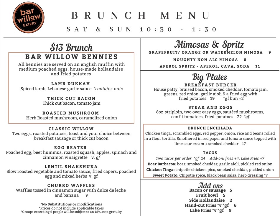 Brunch Menu