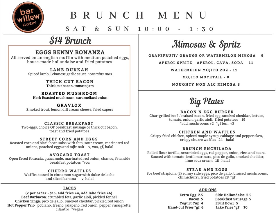 Brunch Menu